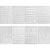 NABLUE Pack of 8 Plastic Alphabet Letter Number Drawing Painting ...