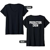 Amazon.com: Bold Production Crew Text PRINT ON BACK | Film Crew T-Shirt ...