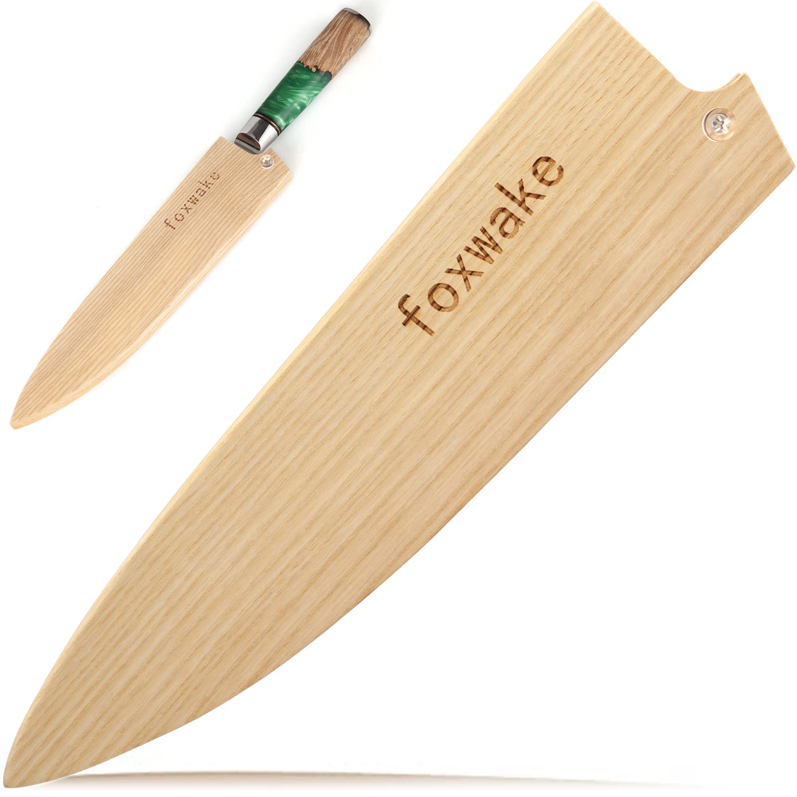 foxwake Chef Knife Edge Guard, 8 Inch Wood Knife Sleeve, Knife Cover ...