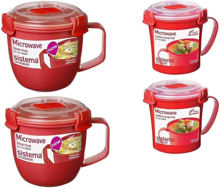 Sistema Microwave Soup Mug 565 Ml Pack Of 2 With Microwave Soup Mug sistema-microwave-soup-mug-565-ml-pack-of-2-with-microwave-soup-mug