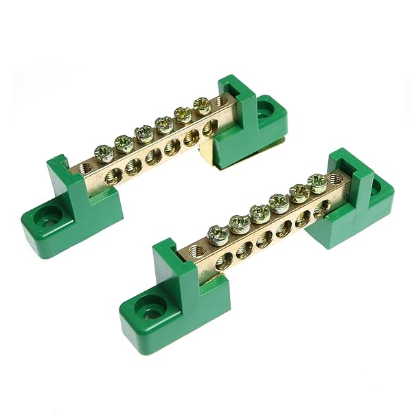 RLECS 2pcs 6 Positions Terminal Bus Bar Terminal Block Brass Wire Screw ...