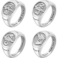 AILIN Custom Caduceus Rings Sterling Silver 925 Profession Personalized ...