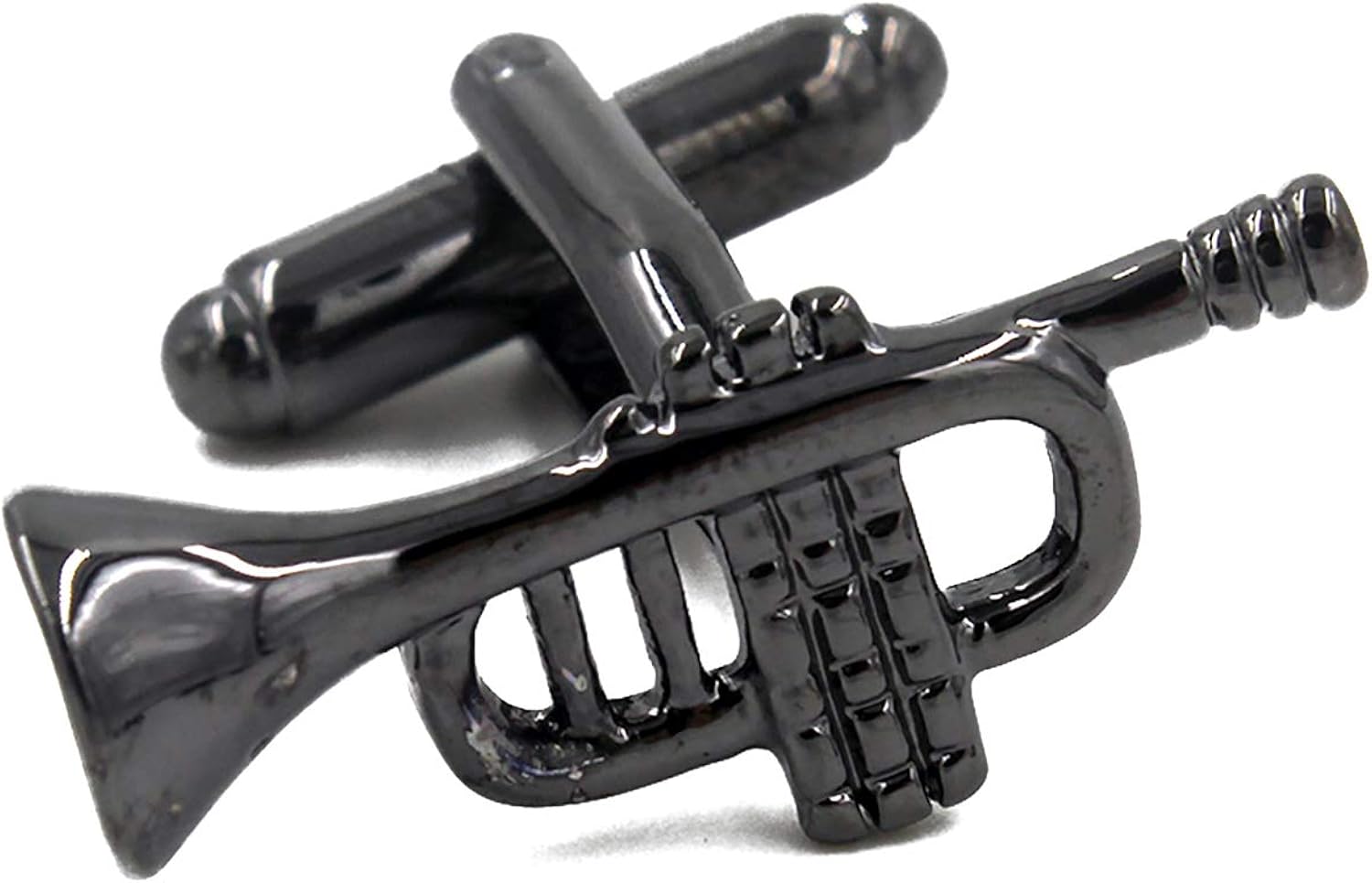 Classical Music Trumpet Instrument Gun Black Cufflinks: Amazon.co.uk ...