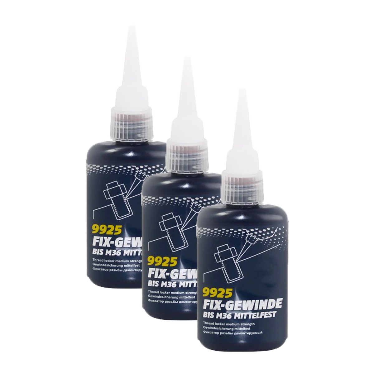 3X MANNOL 9925 Fix-Gewinde Mittelfest Schraubenkleber 50ml: Amazon.de: Auto