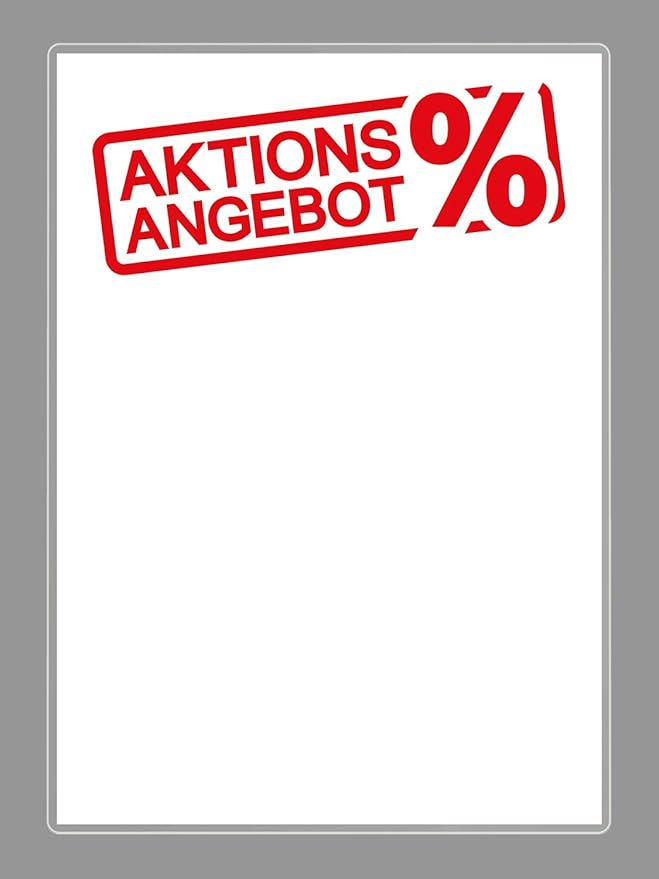 10 laminierte Preisschilder/Angebotsschilder 216 x 303 mm mit Aufdruck ...