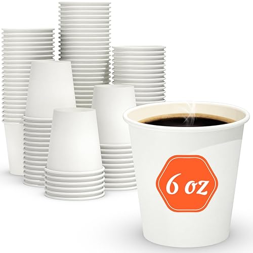 Dealusy 500 Count 6 oz Coffee Cups, Leak-Free Food Safe Paper Cups 6 oz ...