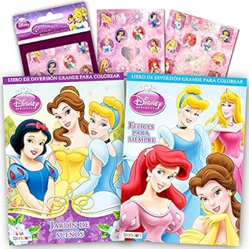 Amazon.com: Disney Princess Coloring Book and Sticker Chart Super Set ...