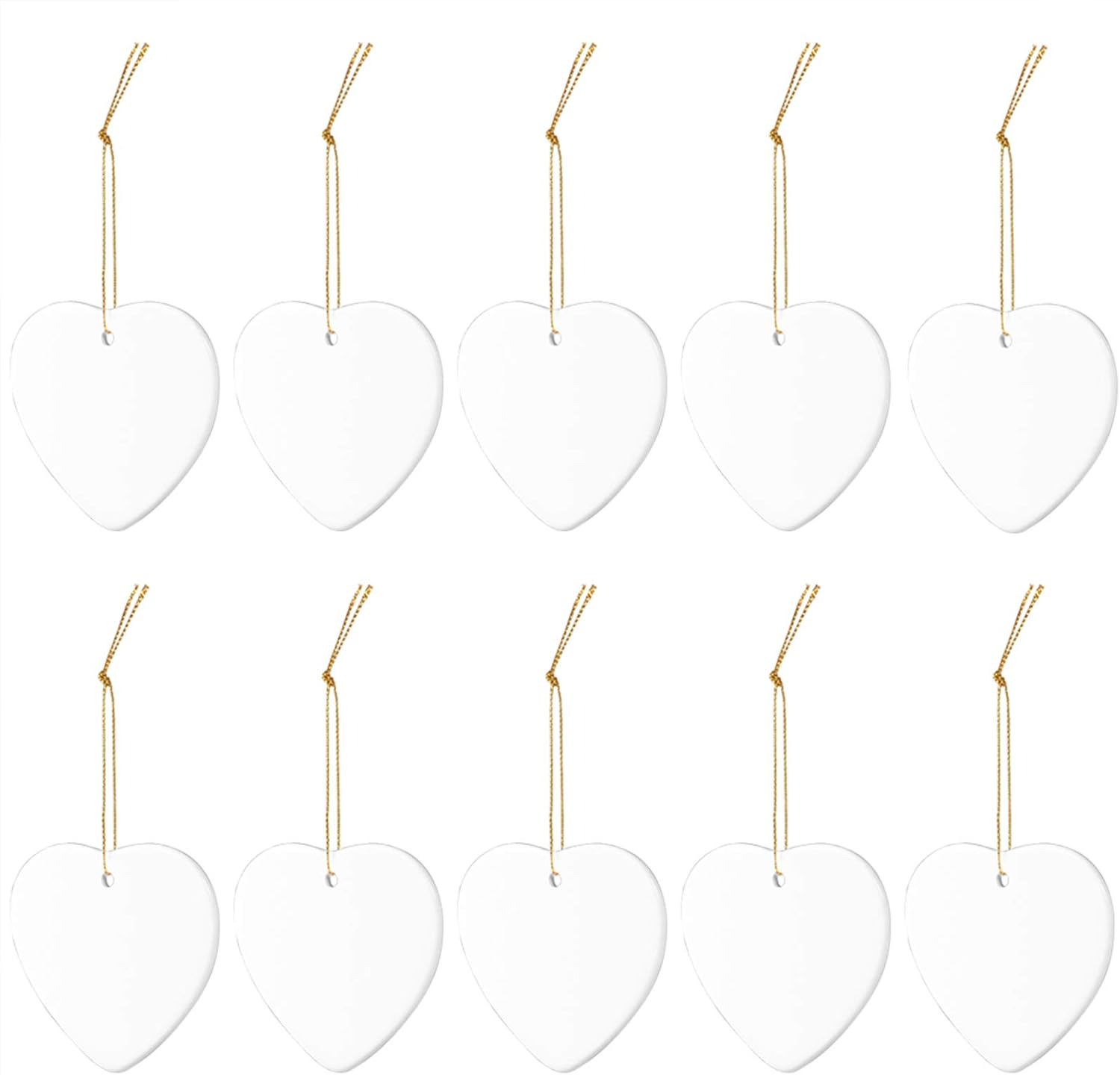 Amazon.com: Sublimation Blanks Ornament, Ceramic Decor Heart Ornament ...