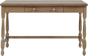 Amazon.com: Martha Stewart Tabitha Solid Wood Writing Table with Metal ...
