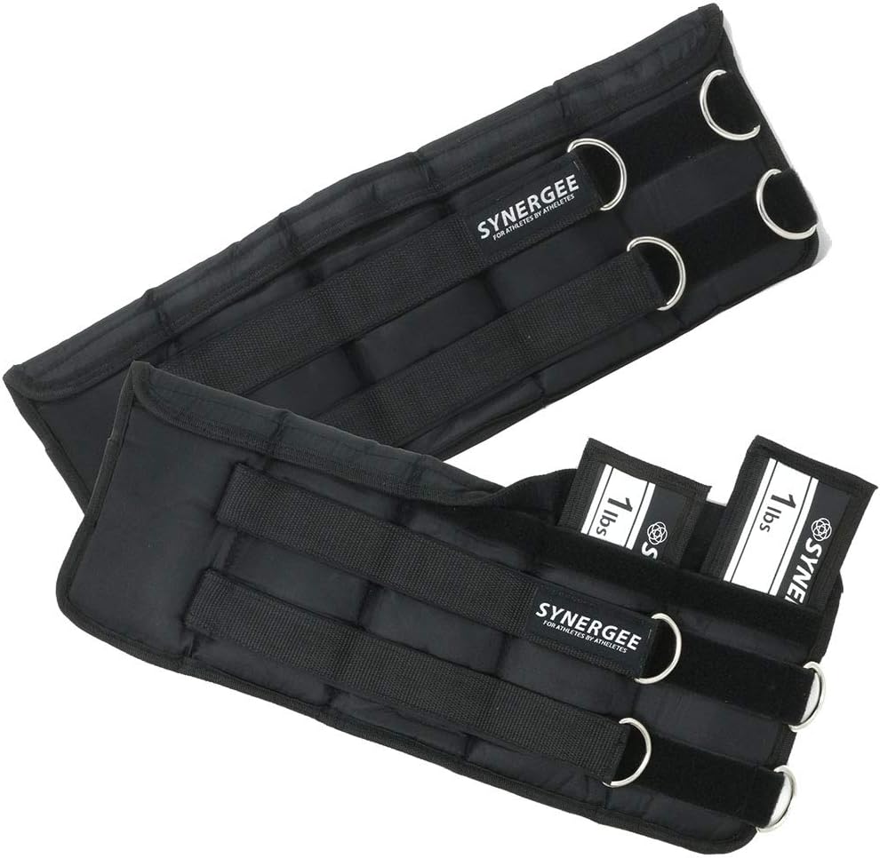 Synergee Comfort Fit 1-10lb Adjustable Ankle/Wrist Weights (Set of 2 ...