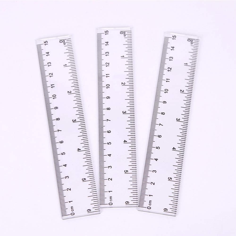 Ziyero 9 Pcs Double Sided Straight Ruler Transparent Hard Plastic Ruler ...