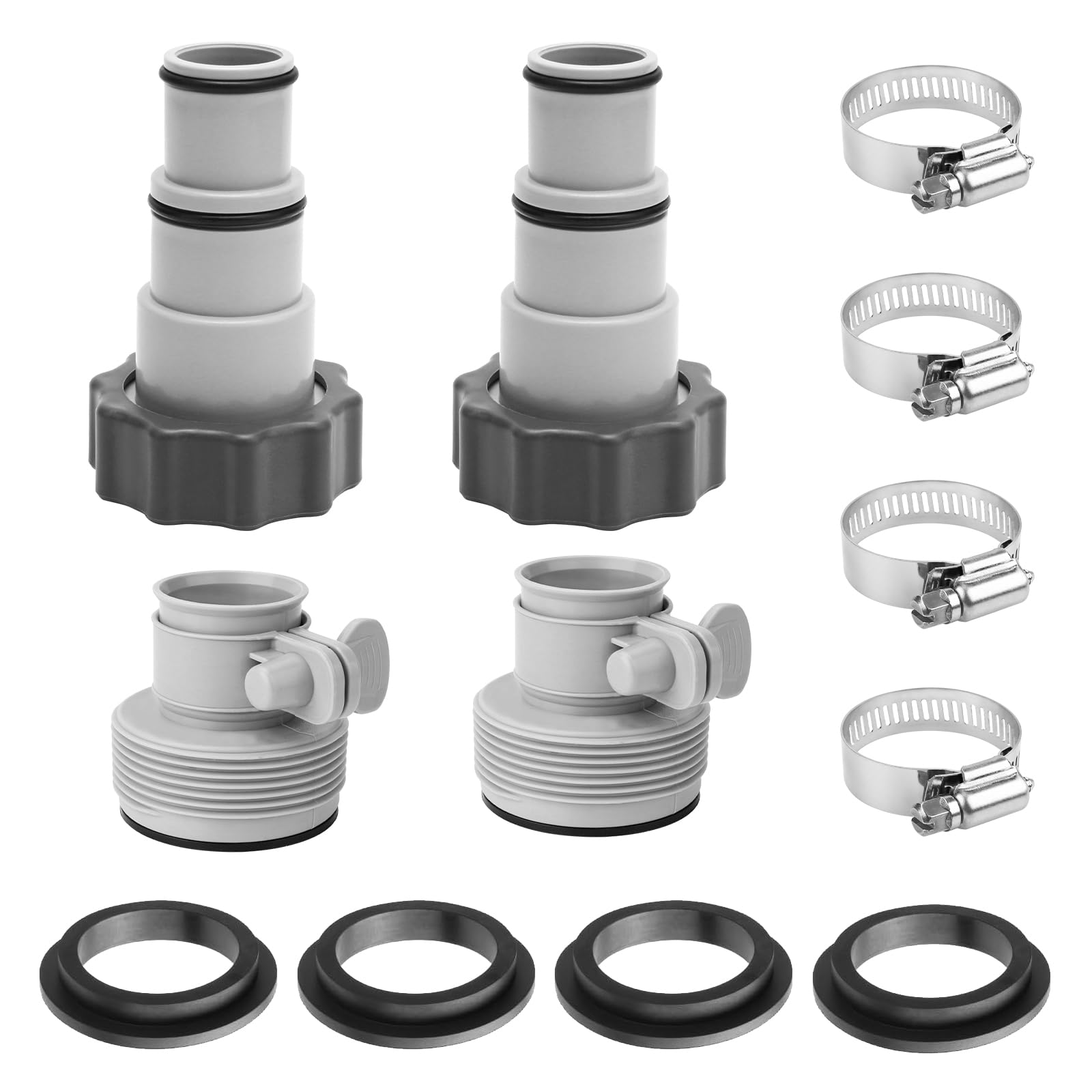 Dimakung 4 Pack 1.25" to 1.5" Pool Hose Adapter A & B Conversion ...