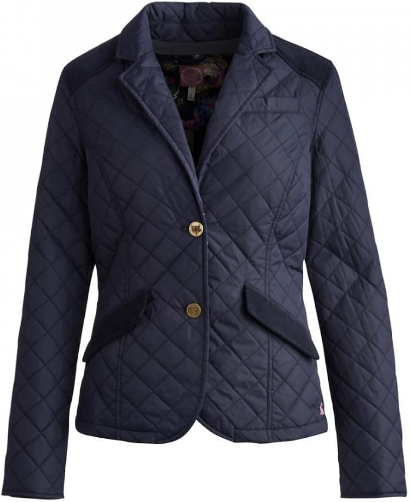 Joules Hampton Ladies Quilted Jacket (P) - Marine Navy - 10: Amazon.co ...