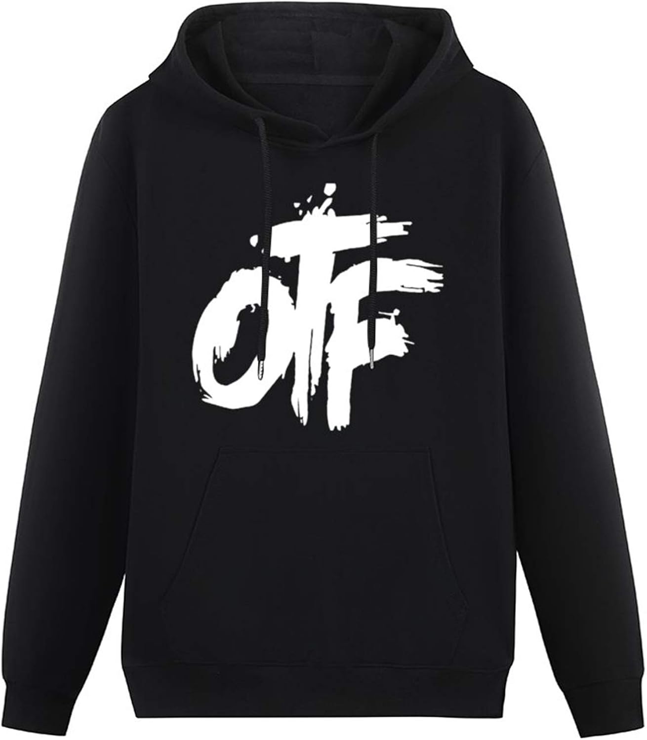 Long Sleeve Sweatshirt OTF Font Band Logo Cotton Pullover Hoodie Black ...