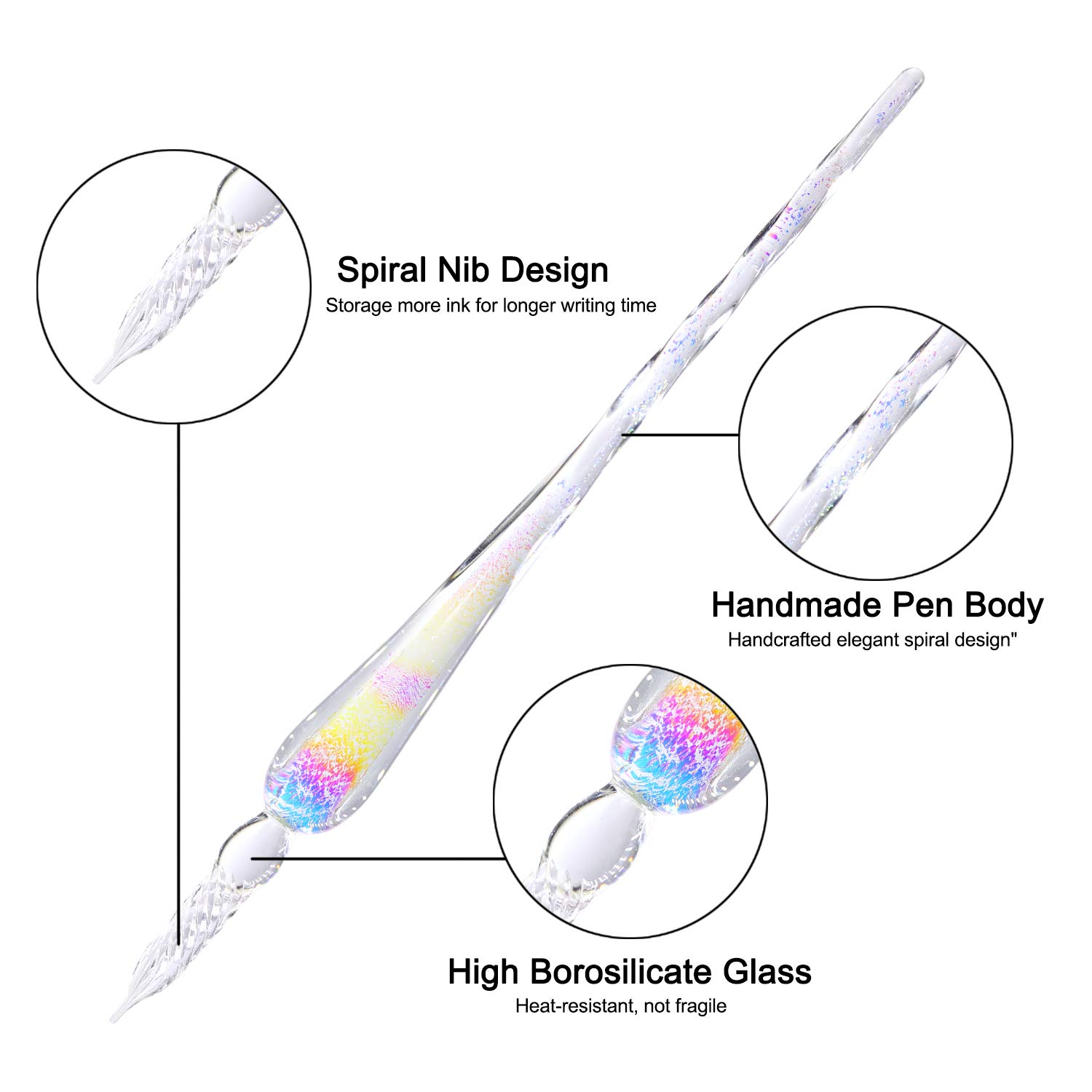 Mua ESSSHOP Glass Dip Pen Calligraphy Ink Set - 17 Pcs Rainbow Crystal ...