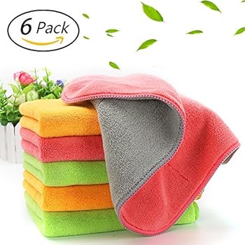 Amazon.com: Ultra-Thick Microfiber Cleaning Cloths, Super Absorbent ...