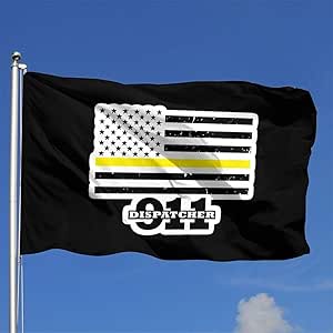 911 Dispatcher Gold Line Flag Home Garden Flag Polyester Flag Indoor ...
