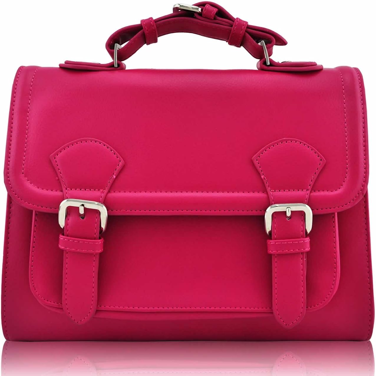 Damen Pink Fuchsia Designer Tasche Vintage Schnallen Designer Schulter ...