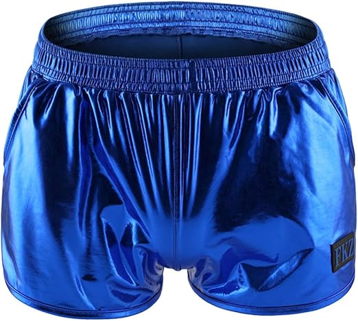 Junhouse Mens Shiny Metallic Lounge Boxers Shorts Pants PVC Leather Low ...