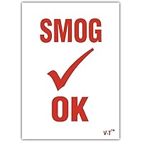 Amazon.com: Static Cling Car Inspection Stickers - Smog Ok (100 per ...