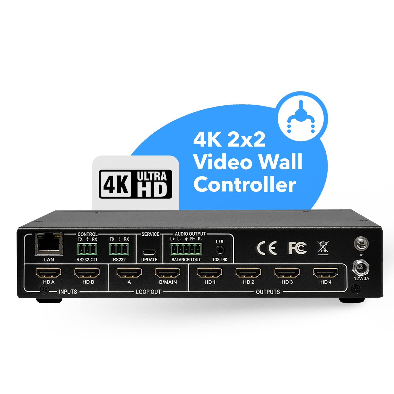 OREI 4K 2x2 Video Wall Controler Processor HDMI UPTO Ultrahd ...