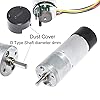 Azssmuk Metal DC Gear Motor 12V 130RPM with Encoder for Robotics,RC Car ...