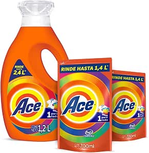 Ace Uno Para Todo Detergente Líquido 1.2L + 2 Refills De 700ml, Total 2 ...