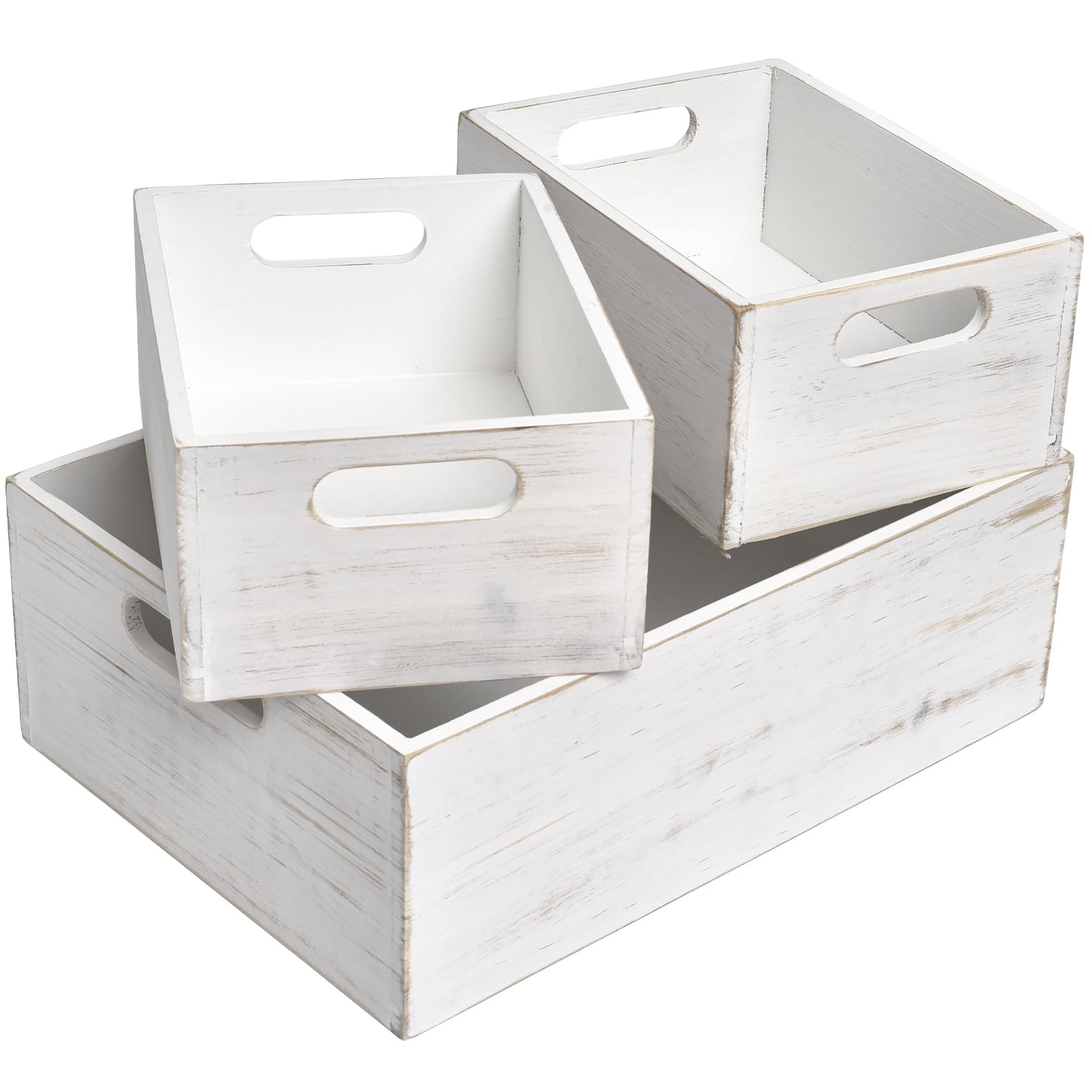 EMAX HOME Wooden Crates with Handles for Display,storage box set for ...