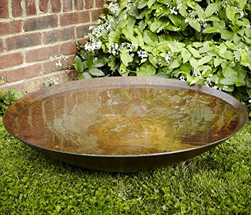 Garden Adezz 80cm Corten Steel Water Bowl Feature/Garden Feature/Dish ...