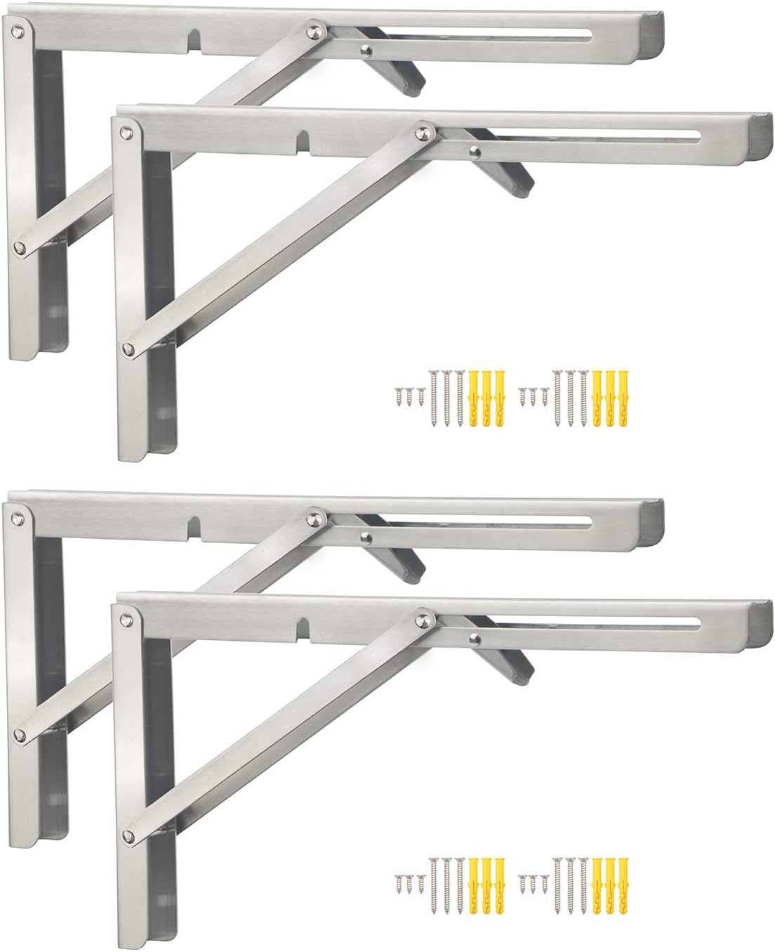 Pxyelec Heavy Duty Stainless Steel Wall Shelf Support Bracket, 14 ...