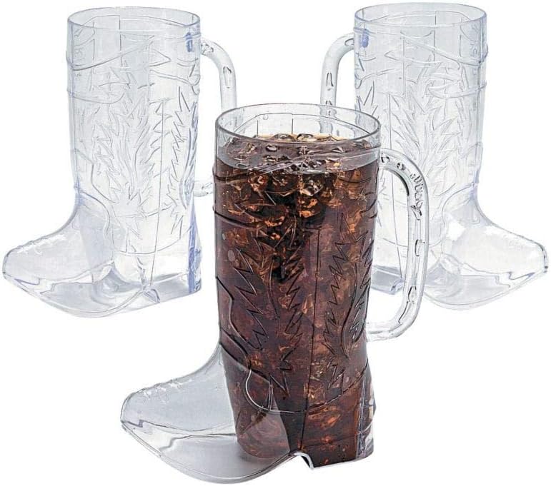 Clear Plastic Cowboy Boot Mugs (1 dz): Amazon.co.uk: Kitchen & Home