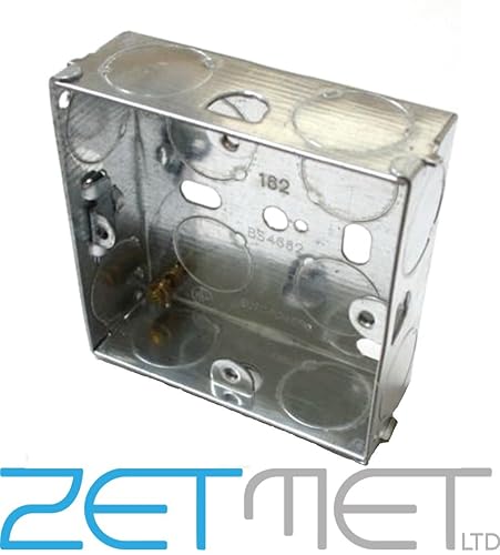 Single/One Gang Metal Back Box 16mm deep Steel Box for Electric Light ...