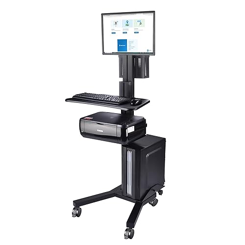 AW Mobile Computer Cart Medical Rolling PC Stand Desk Workstation on ...