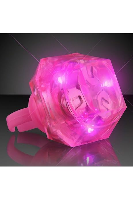FlashingBlinkyLights Purple Huge Gem Light Up LED Rings (Set Of 24 ...