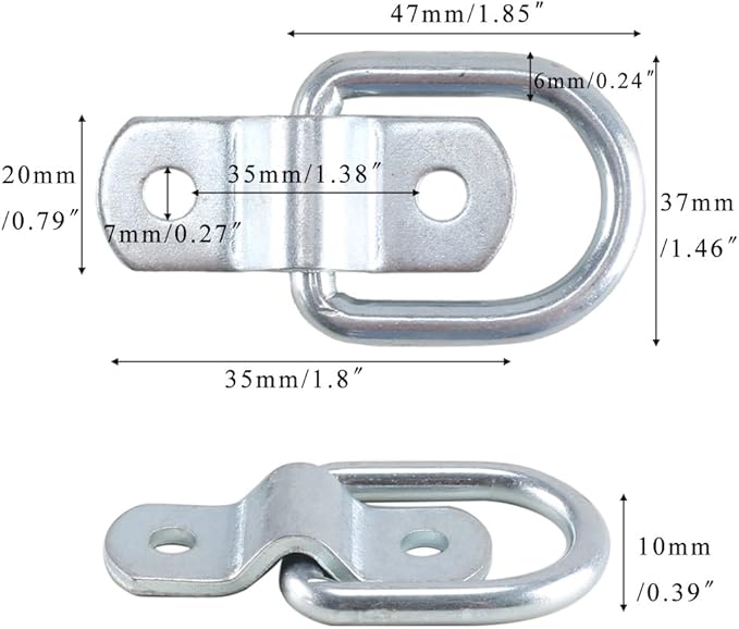 Tie Down Rings ManYee 6 Pack Stainless Steel D Ring Tie Downs Anchors ...