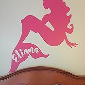 Amazon.com: Mermaid Vinyl Wall Decal | Personalized Mermaid for Girl's ...