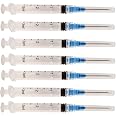 100Pack 3mL (3cc) Disposable Sterilized Syringe, Luer Lock, 23Ga x 1 ...