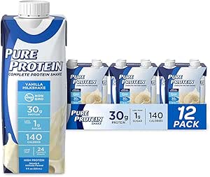 Amazon.com: Pure Protein Vanilla Protein Shake, 30g Complete Protein ...