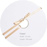 Amazon.com: YASEO Dark Gold Ribbon, Solid Color Double Faced Polyester ...