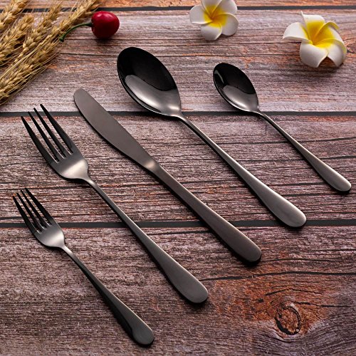 Hoften 20 Piece Silverware Set, Stainless Steel Flatware Set Service ...