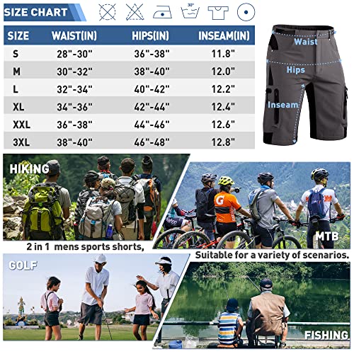 Ally Mens MTB Mountain Bike Shorts 4D Padded Baggy Bicycle Cycling Biking Bike Shorts ...