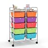 Giantex 10 Drawers Rolling Cart, Classroom Organizers, Storage Cart ...