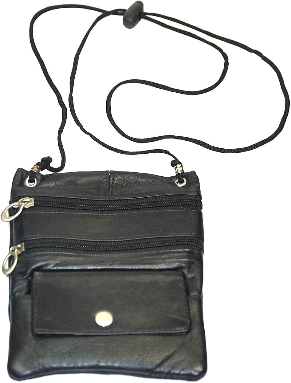Bacci Leather Black Neck Purse: Handbags: Amazon.com