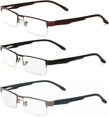 Lesebrillen Metall Sehhilfe Augenoptik Halbrand Halbrandbrille Brille ...