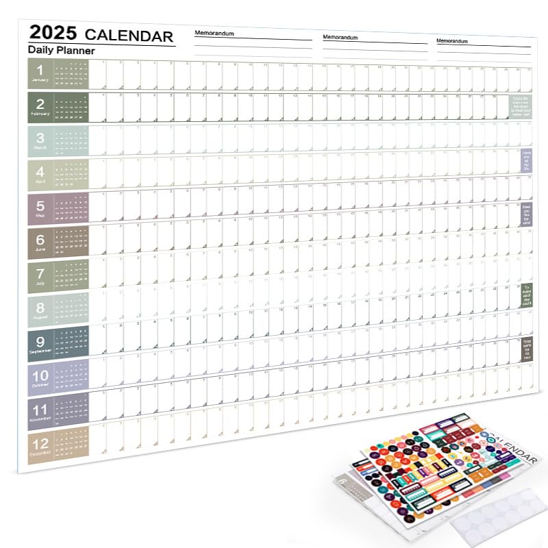 Mua 2025 Yearly At a Glance Wall Calendar 12 Month, Large Full Year ...