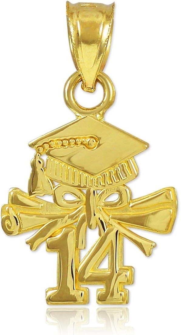 Amazon.com: 14k Gold 2014 Graduation Charm Pendant: Graduation Gifts ...