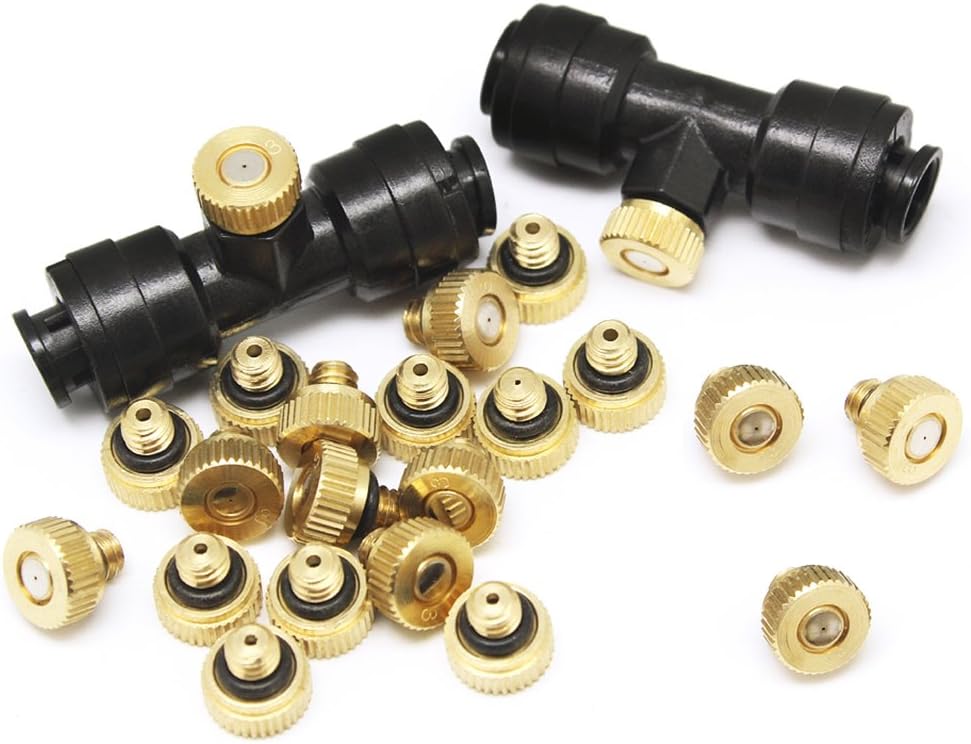 Yotako Misting Nozzles Kit, 22x Brass Mister Nozzles 0.3mm 10/24 UNC+ ...