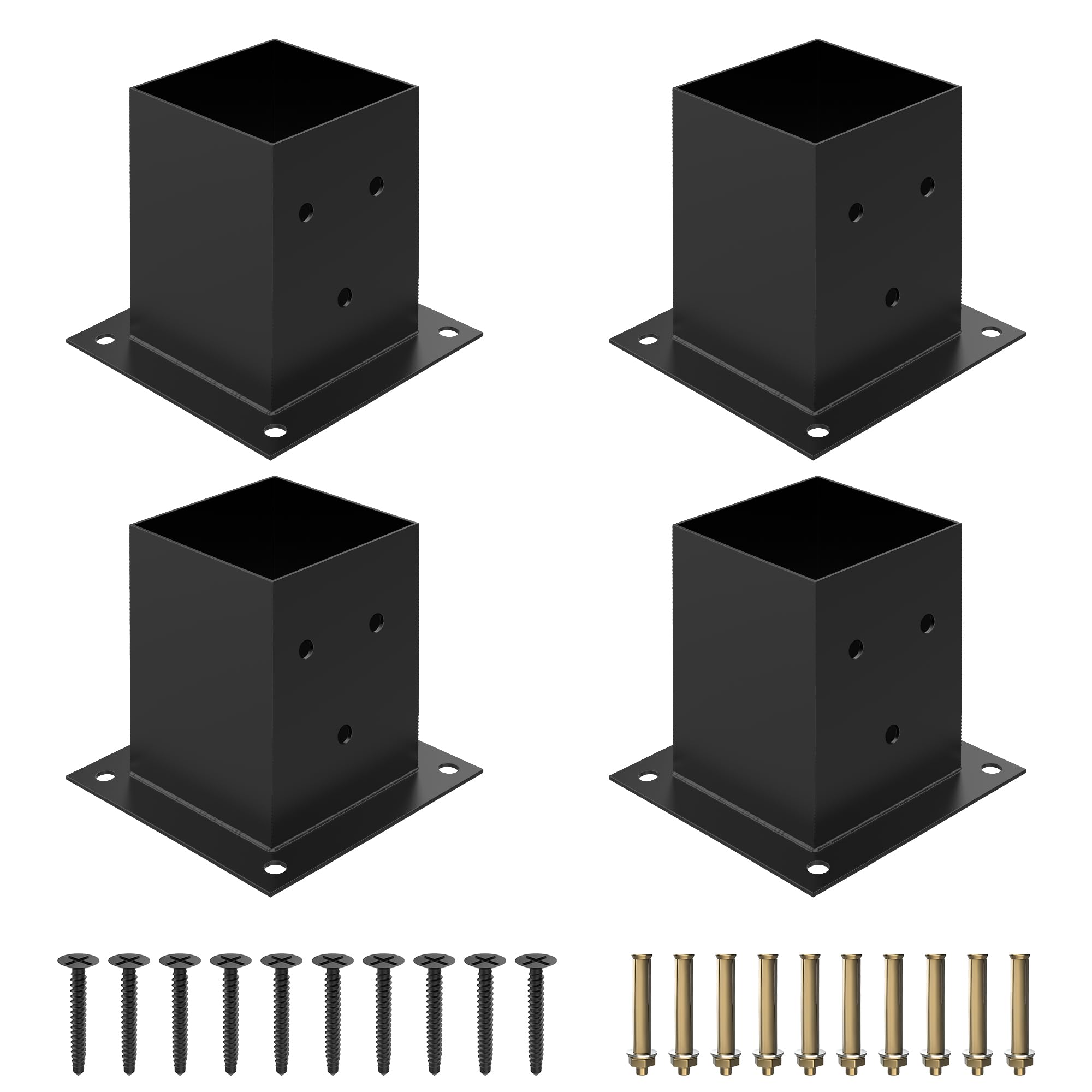 JEXALINE Heavy Alloy Steel Pergola Kit with 4pc Pergola Post Base for 4 ...