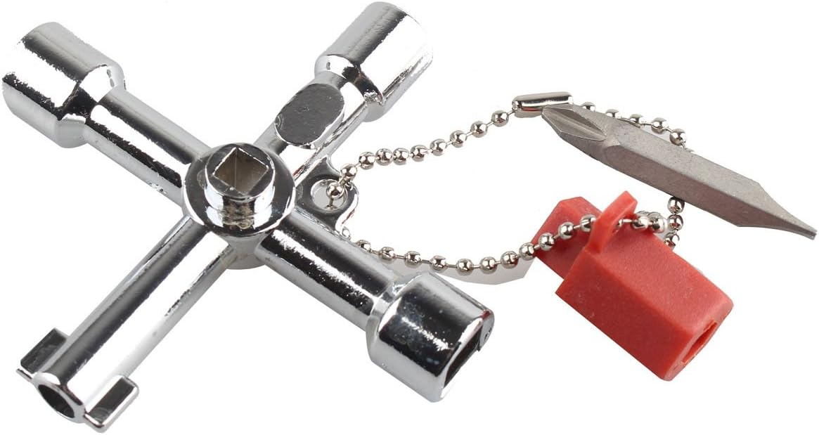 HALJIA 5 in 1 Universal Triangle Utility Key Screen Door Key Cross ...
