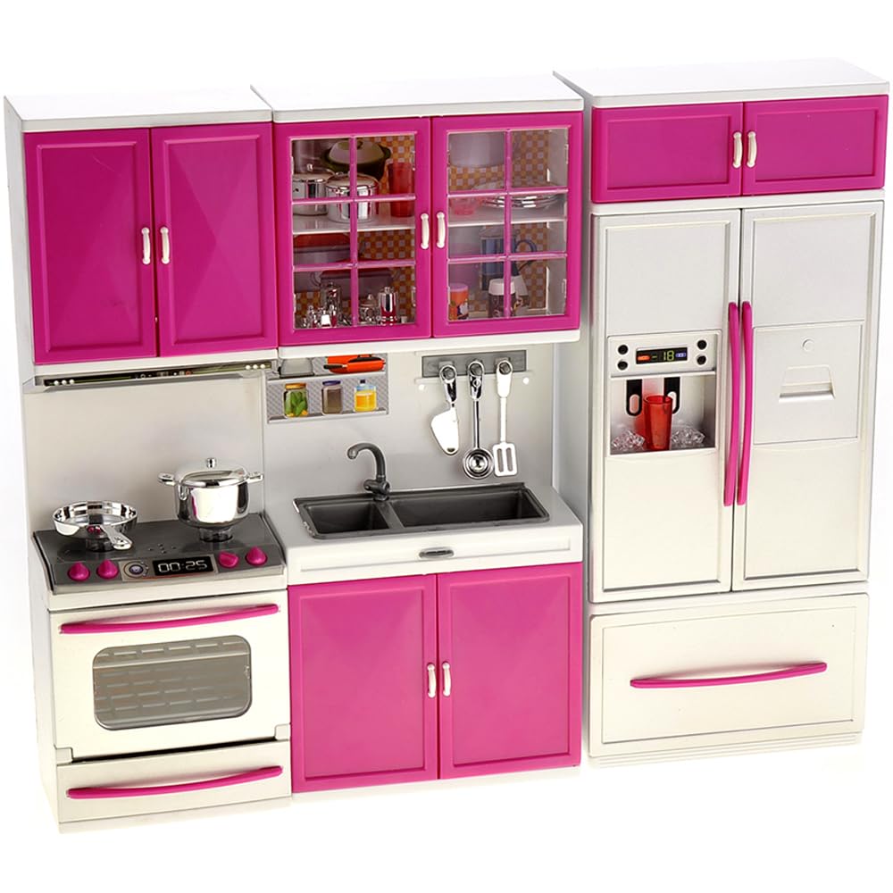 Mua PowerTRC Doll Kitchen Play Set, Mini Modern Toy Kitchen Pretend ...